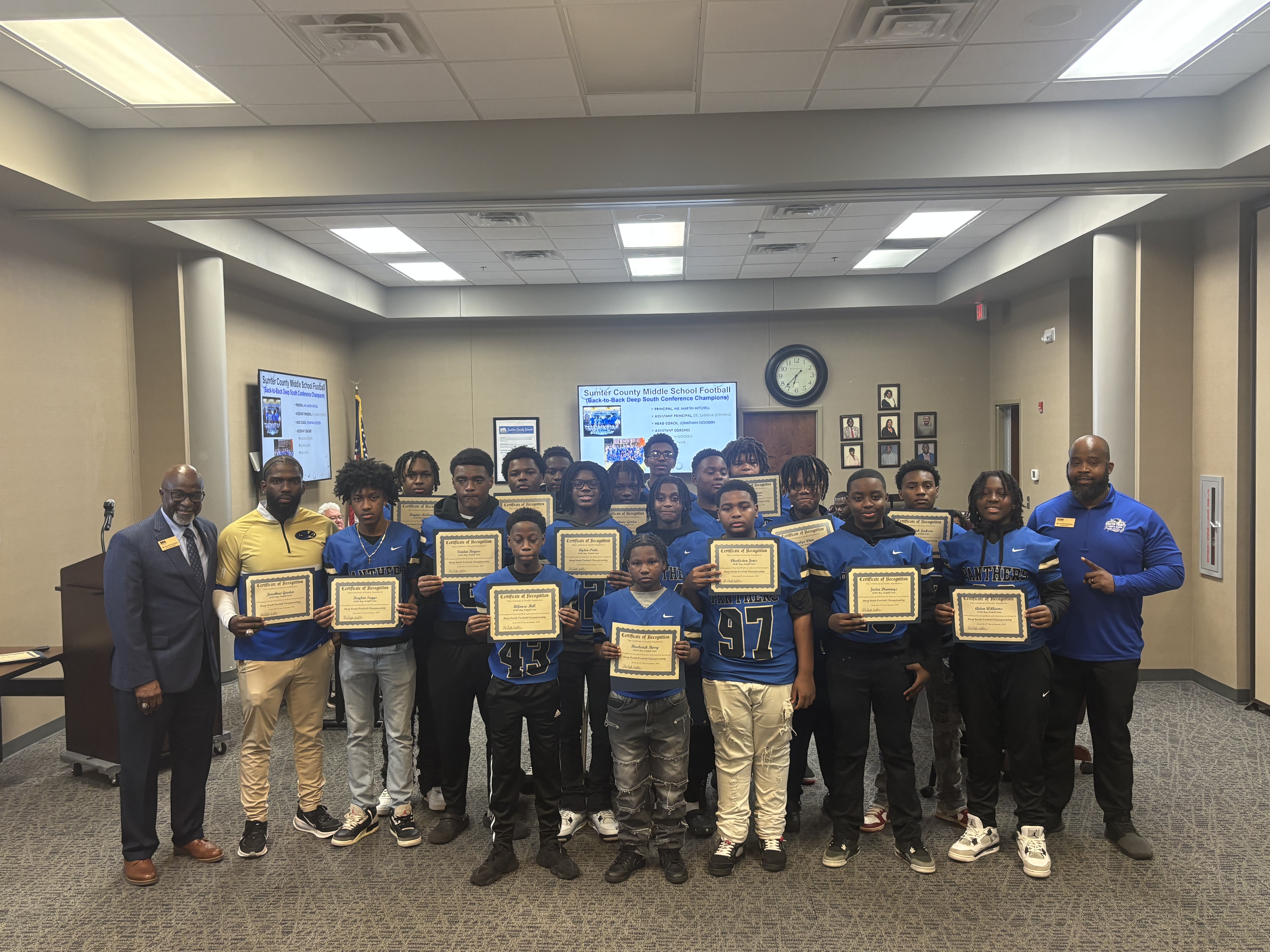 Sumter County Middle School football team honored at BOE meeting ...